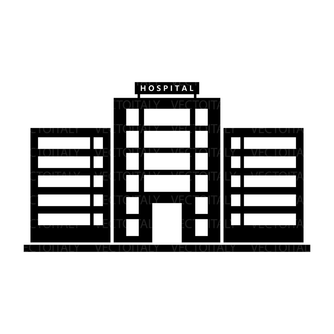 Hospital SVG Icon, Vector Cut File for Cricut, Silhouette, Stencil ...