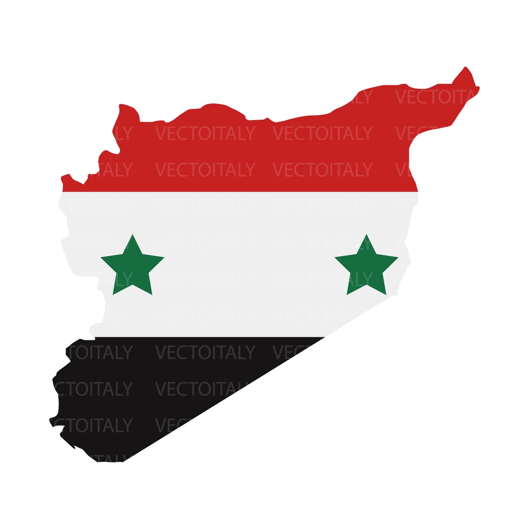 Syria Flag Map SVG Syrian SVG Cricut Cut File, Country Nation ...