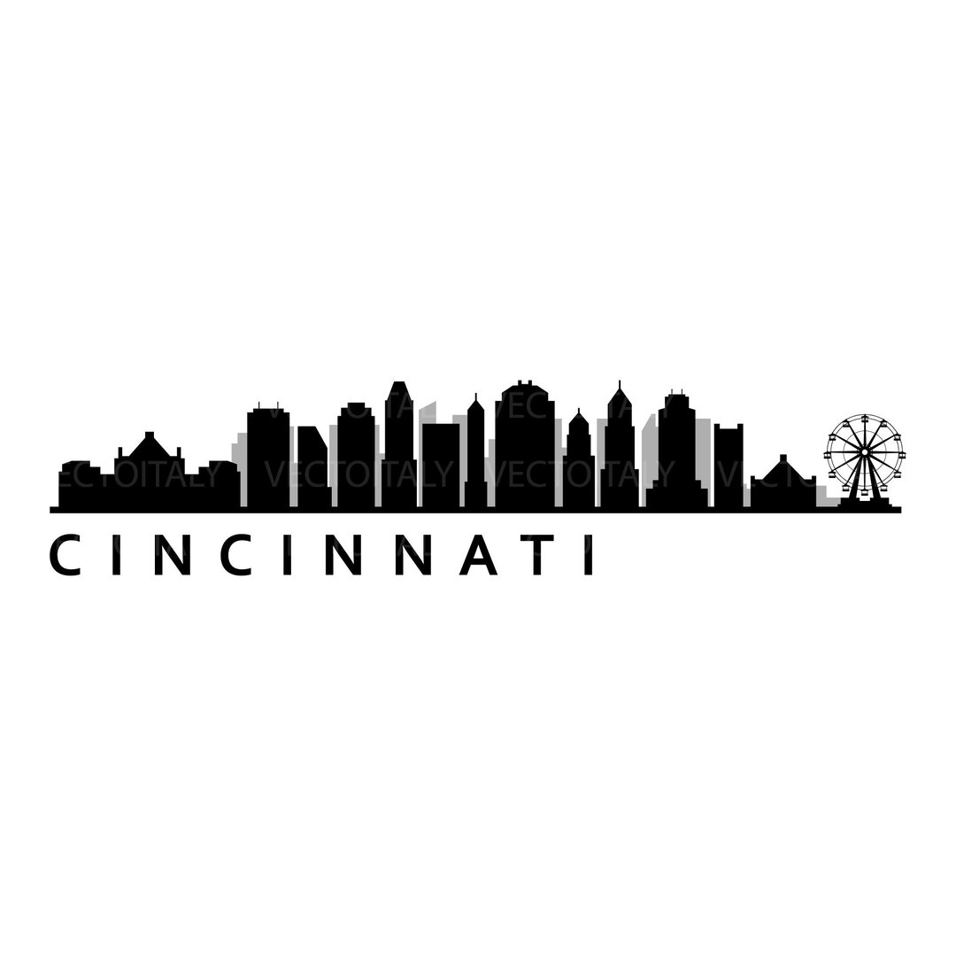 Cincinnati SVG, Ohio City Vector Skyline, Cincinnati Silhouette, Svg ...