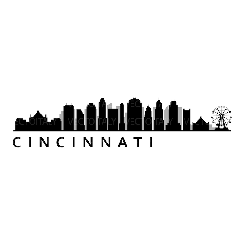 Cincinnati SVG, Ohio City Vector Skyline, Cincinnati Silhouette, Svg ...