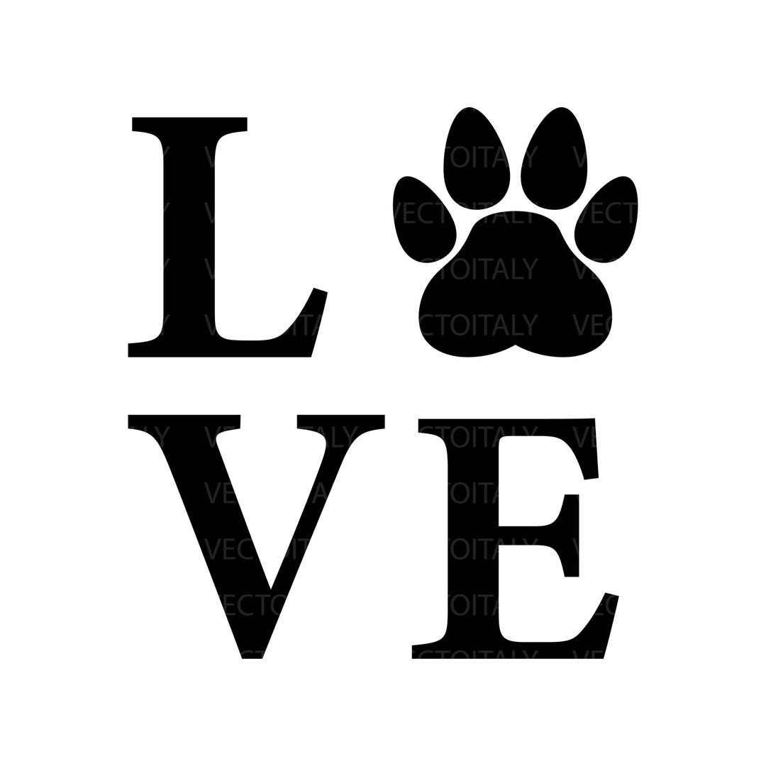 Paw Love SVG Cut File, Commercial Use, Instant Download, Printable ...