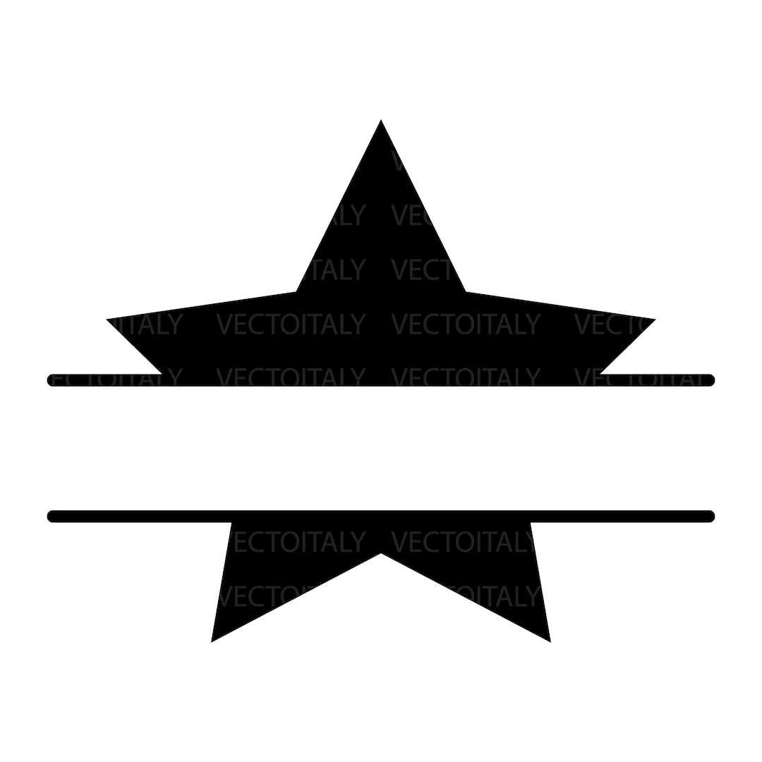 Star Monogram SVG Files, Star Split Name Frame Cut Files, Star Monogram ...