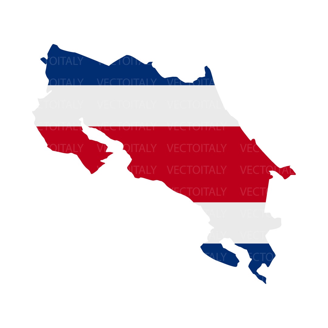Costa Rica Flag Map SVG, Costa Rican SVG Cricut Cut File, Country ...