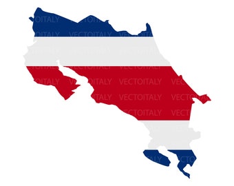 Costa Rica Flag Map SVG, Costa Rican SVG Cricut Cut File, Country ...