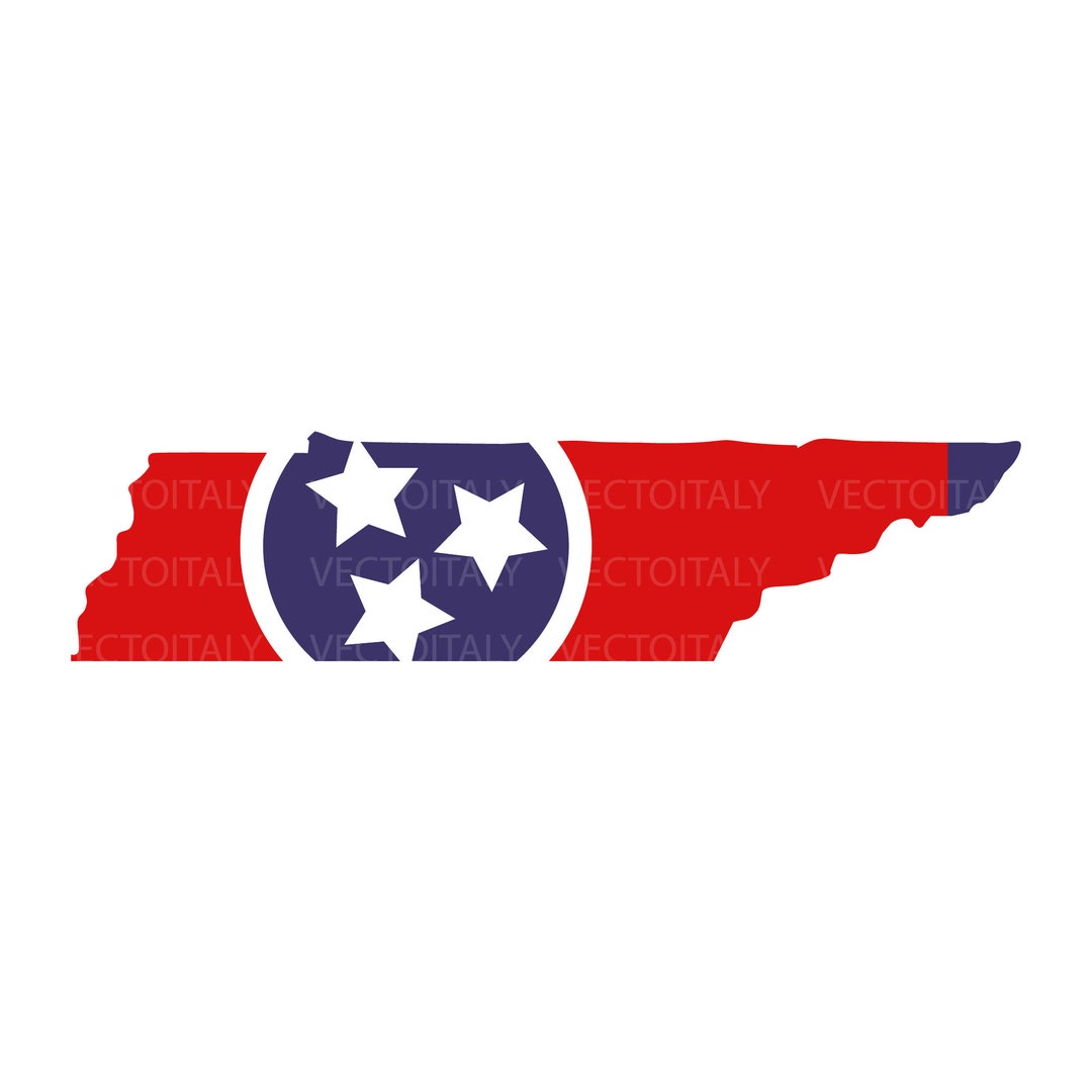 Tennessee Flag Map SVG, TN USA United States of America, State Border ...