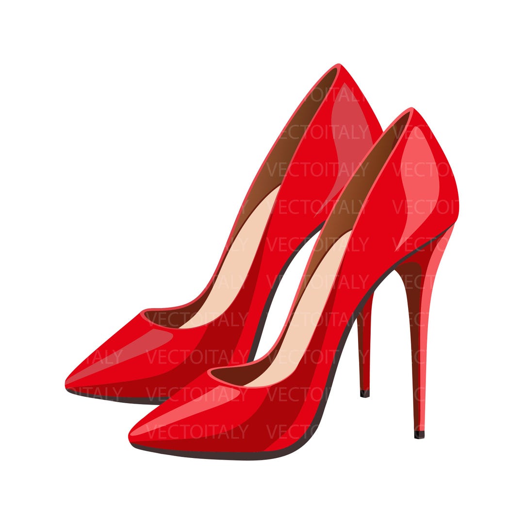 Red High Heels SVG Shoes Clip Art Cut File Silhouette Instant Digital ...
