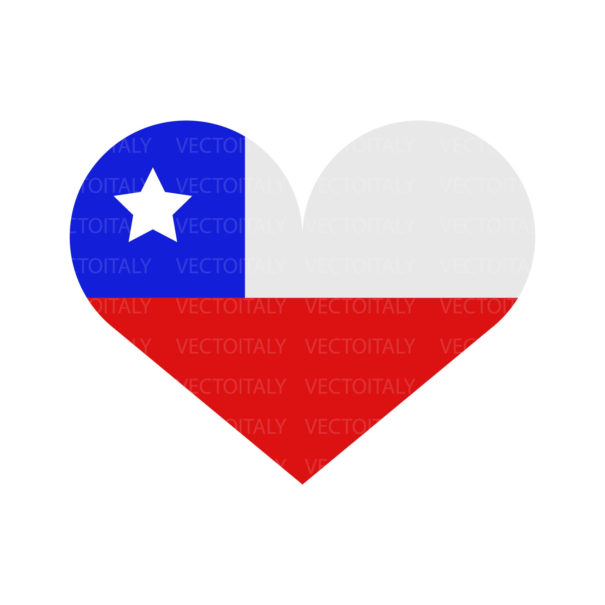 Chile Heart Flag SVG, Chilean Love Shape Banner, National Nation ...