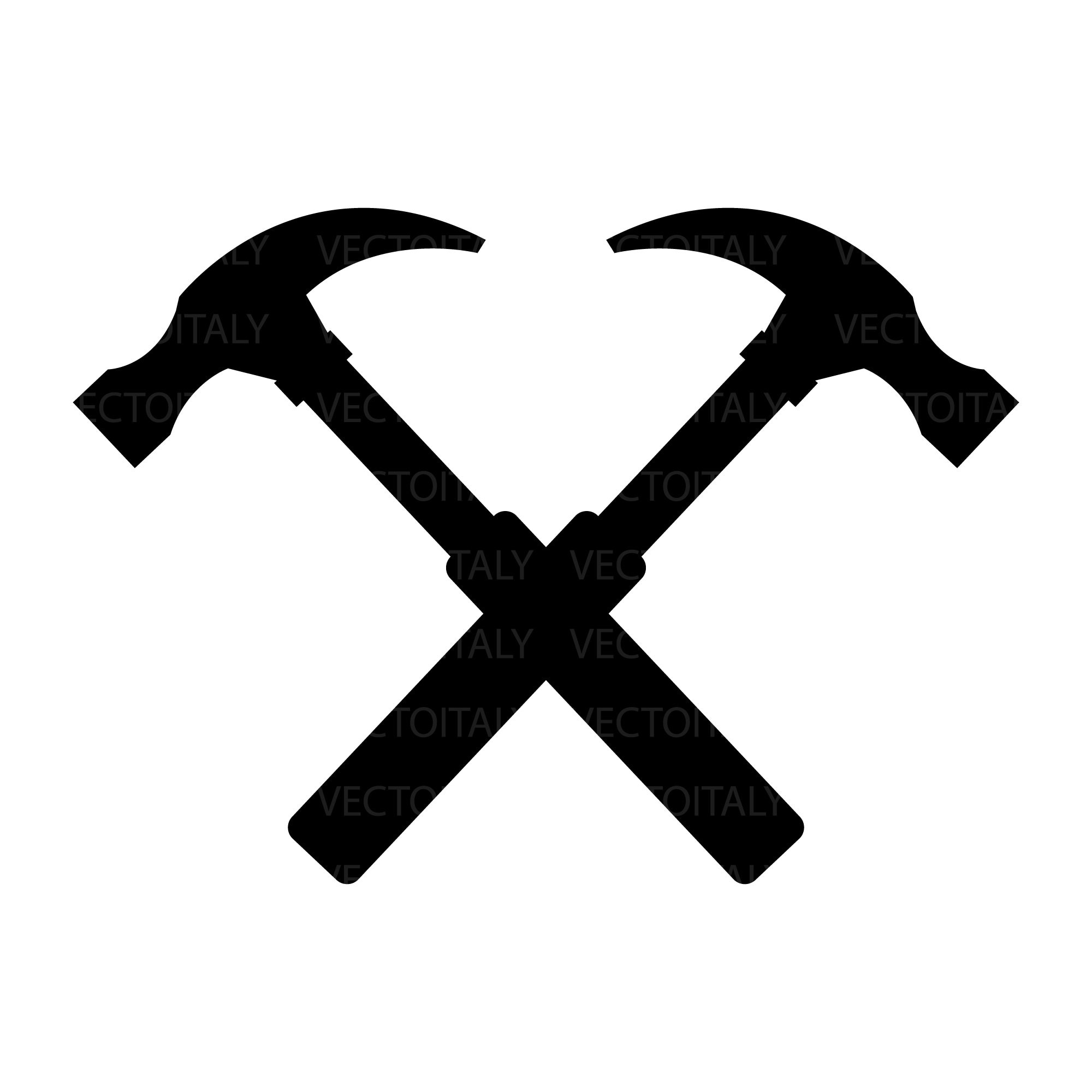 Crossed Hammers Illustrated in Vector and Available in SVG, PDF, Eps ...