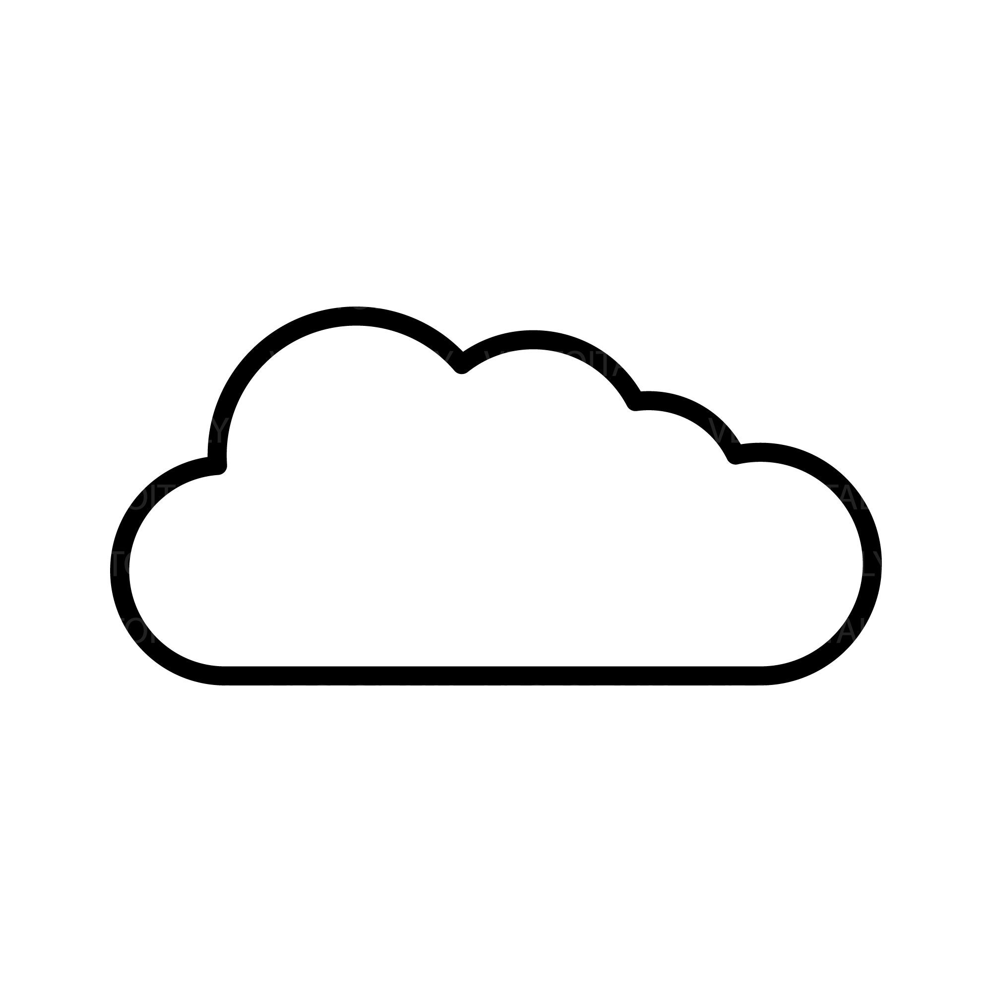 Cloud Outline Svg Cloud Svg Digital Download for Cricut and Silhouette ...
