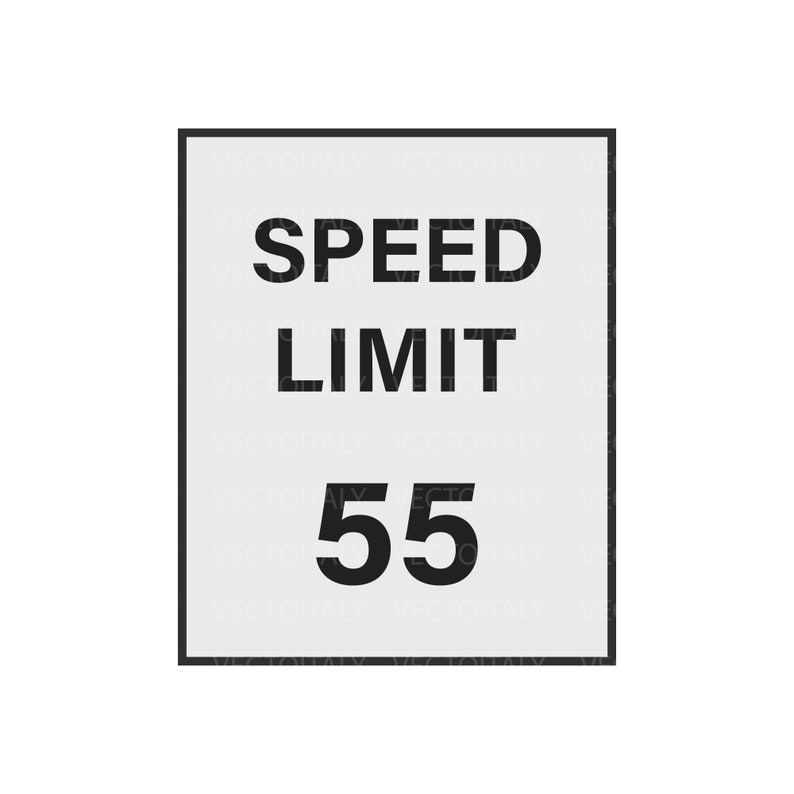 Speed Limit 55 Sign Logo Symbol Svg Png Pdf Eps Pdf Layered by Color ...