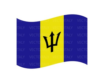 Barbados Flag SVG Cut File PNG DXF Cricut Vector Clipart Design Instant ...