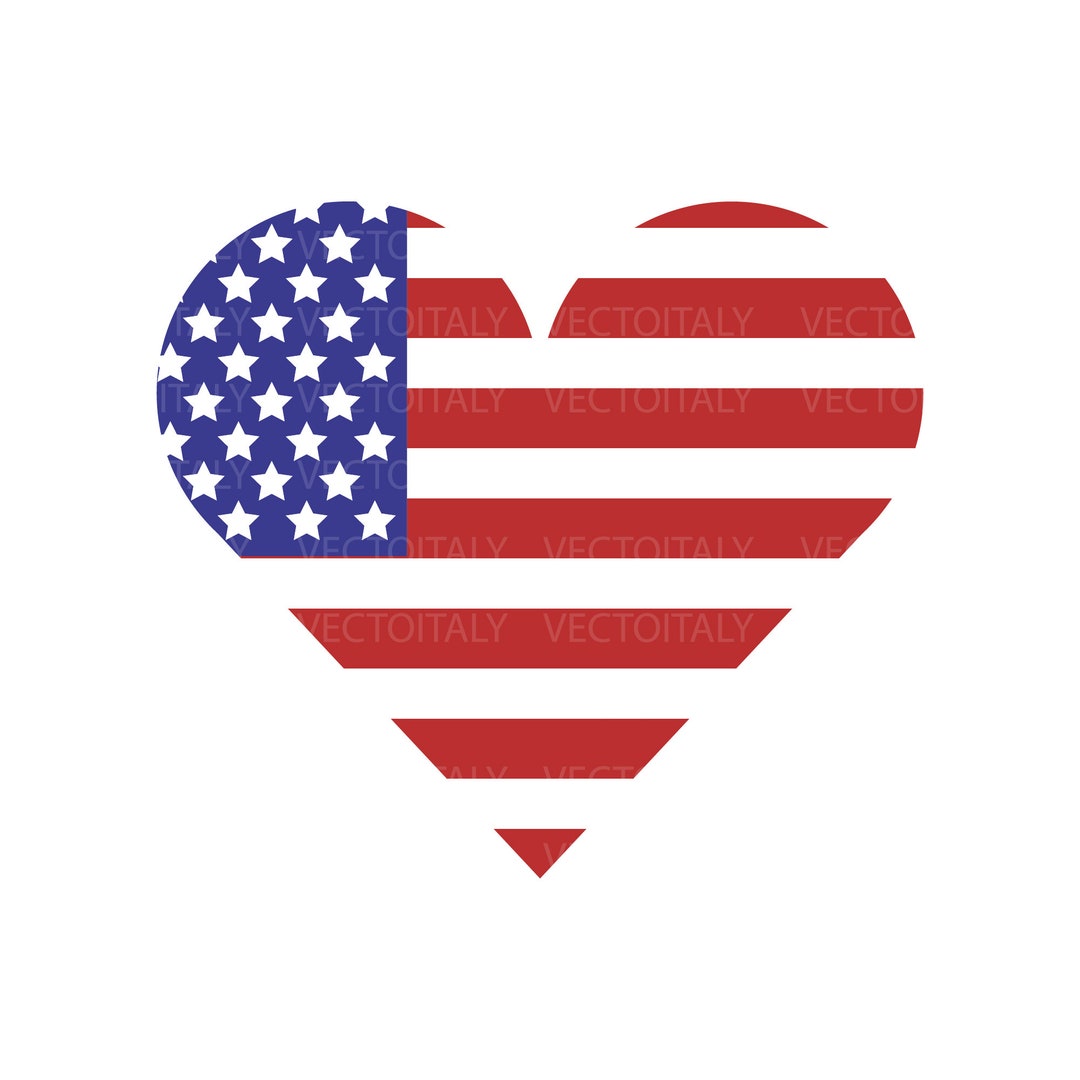 USA Heart Flag SVG, Independence Day Svg, American Flag Heart Svg, 4th ...