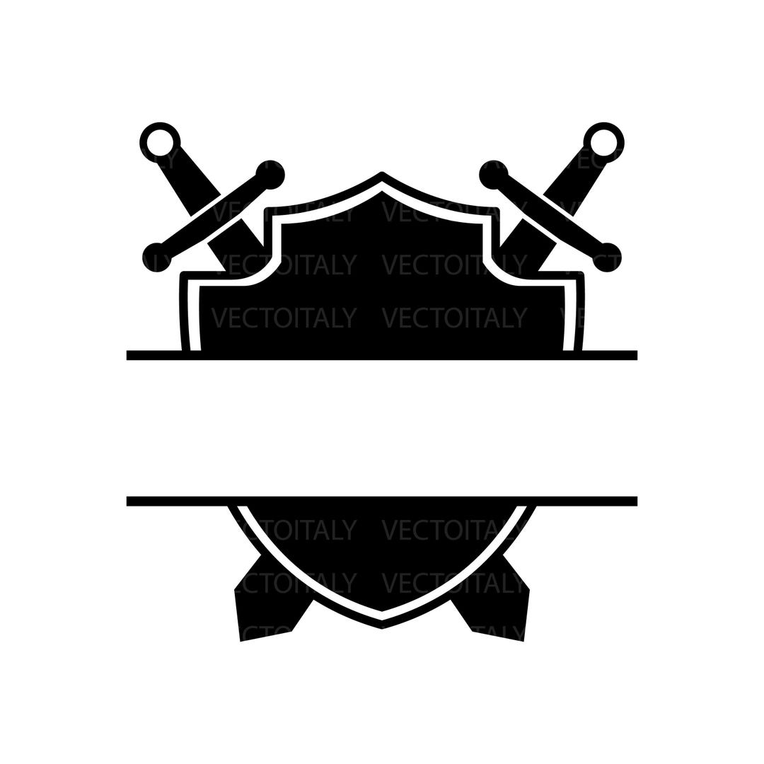 Medieval Shield Split Monogram SVG, With Swords Svg, Armor of God Cut ...