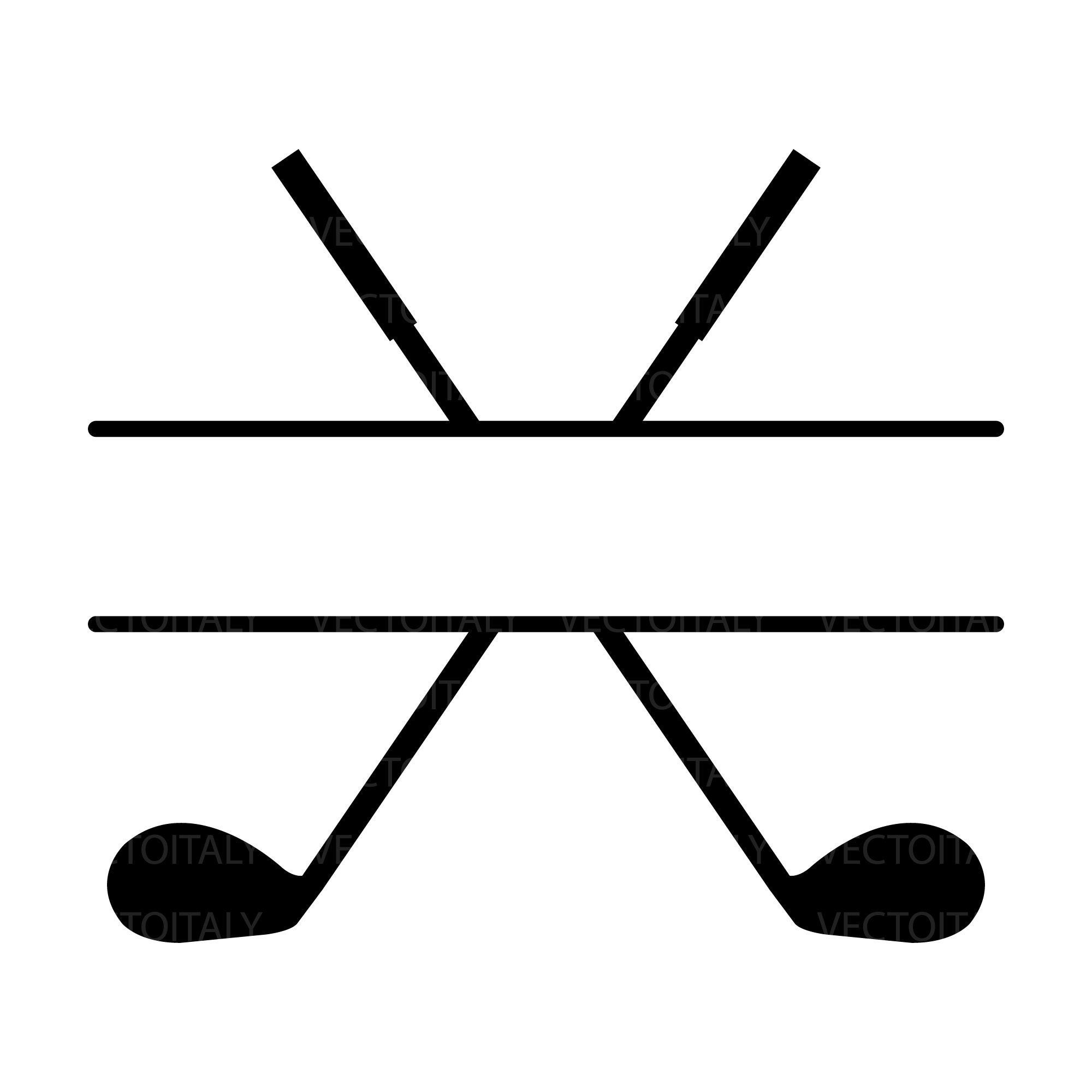 Crossed Golf Clubs Split Name Frame Svg, Golfer Svg, Golf Monogram Svg ...