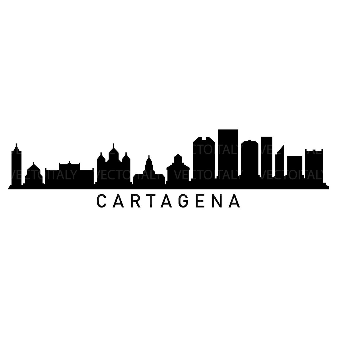 Cartagena Skyline Illustrated in Vector and Available in SVG, PDF, Eps ...