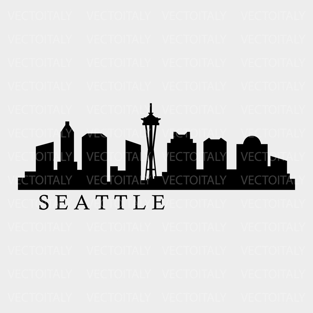 Skyline Seattle Illustrated in Vector and Available in SVG - Etsy
