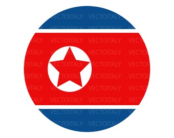 North Korea Round Flag SVG, Korean Circular Banner, National Circle ...