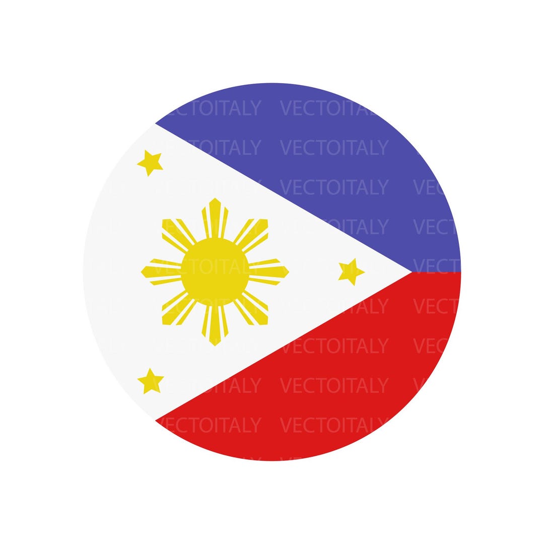 Philippines Round Flag SVG, Filipino Circular Banner, National Circle ...