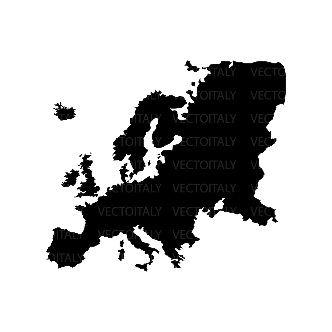 Europe Map Silhouette Vectors SVG, Svg, Pdf, Cricut, Silhouette Cut File, Instant Download - Etsy