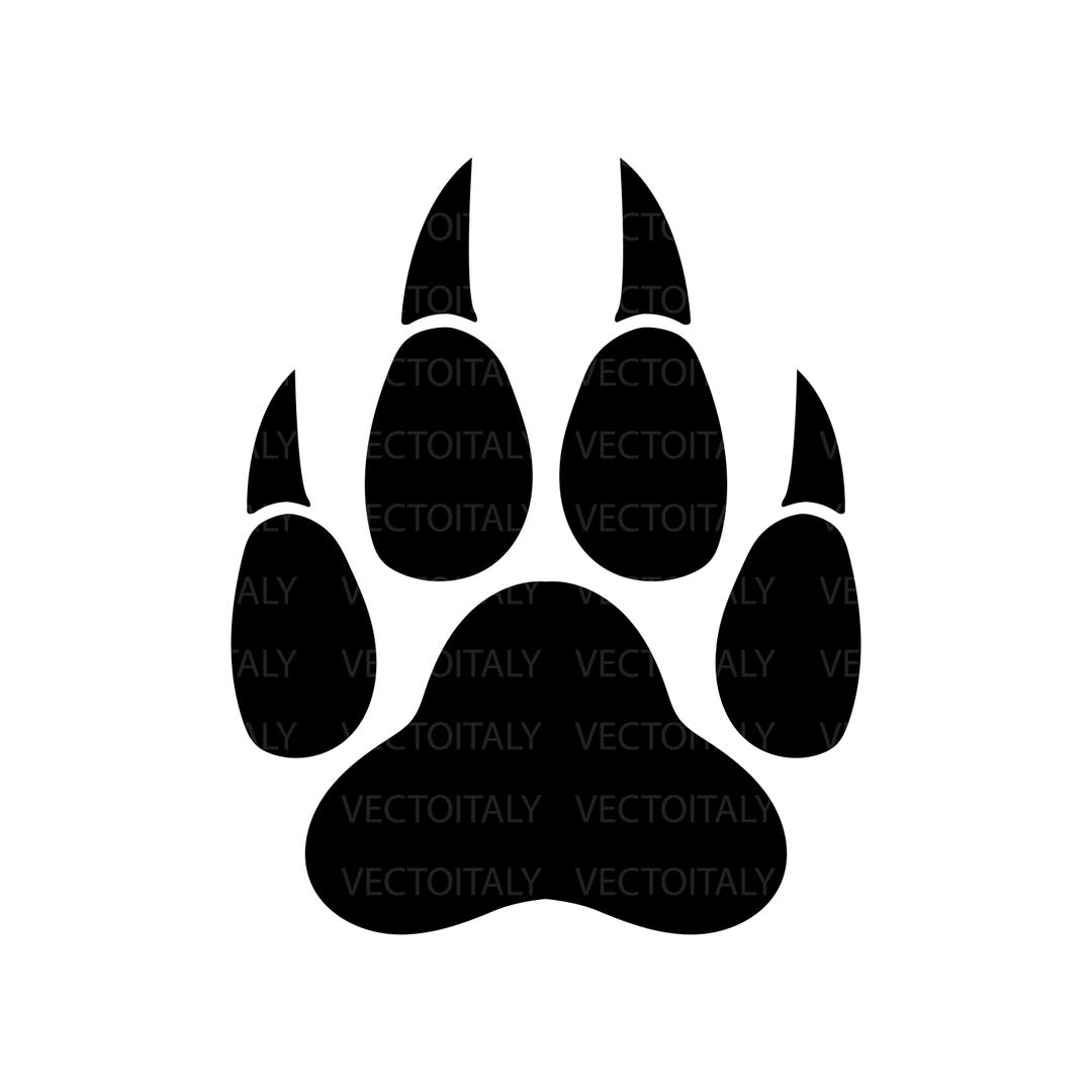 Wolf Paw Print SVG, PDF, Wolf Paw Silhouette Clipart, Paw Cutting ...