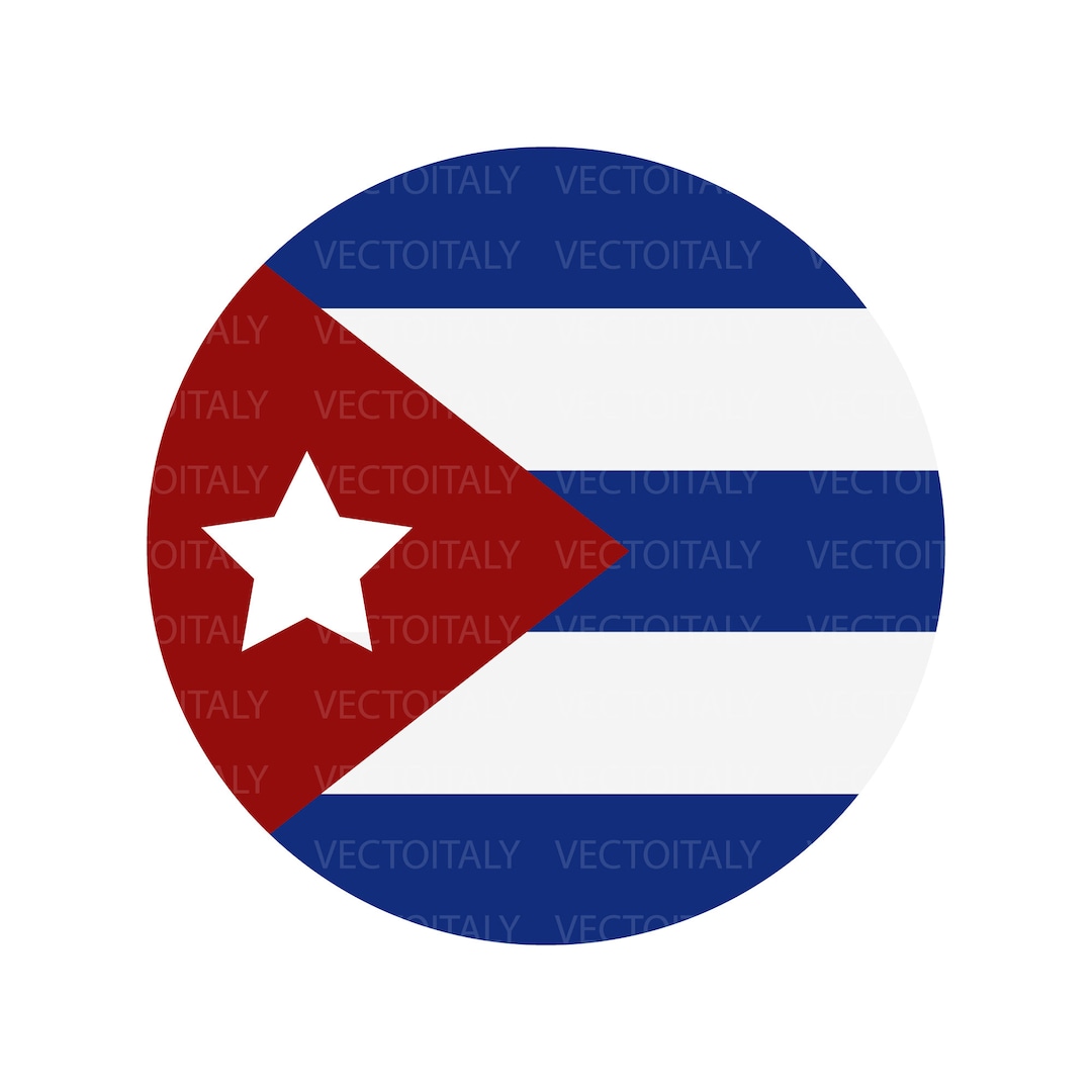 Cuba SVG, Round Flag SVG, Cuban Circular Banner, National Circle Button ...