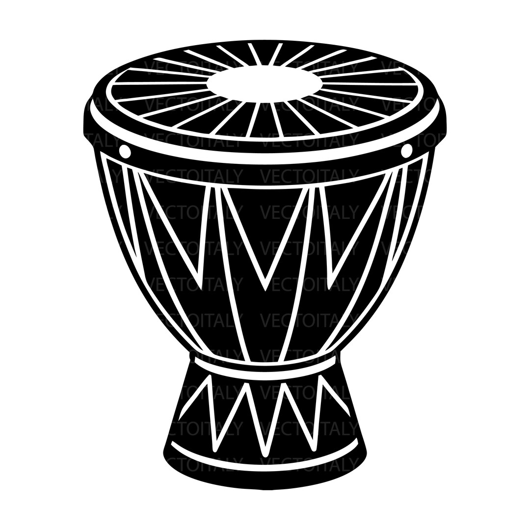 African Conga Drum, Cut Files for Cricut, Clip Art Silhouettes (eps ...