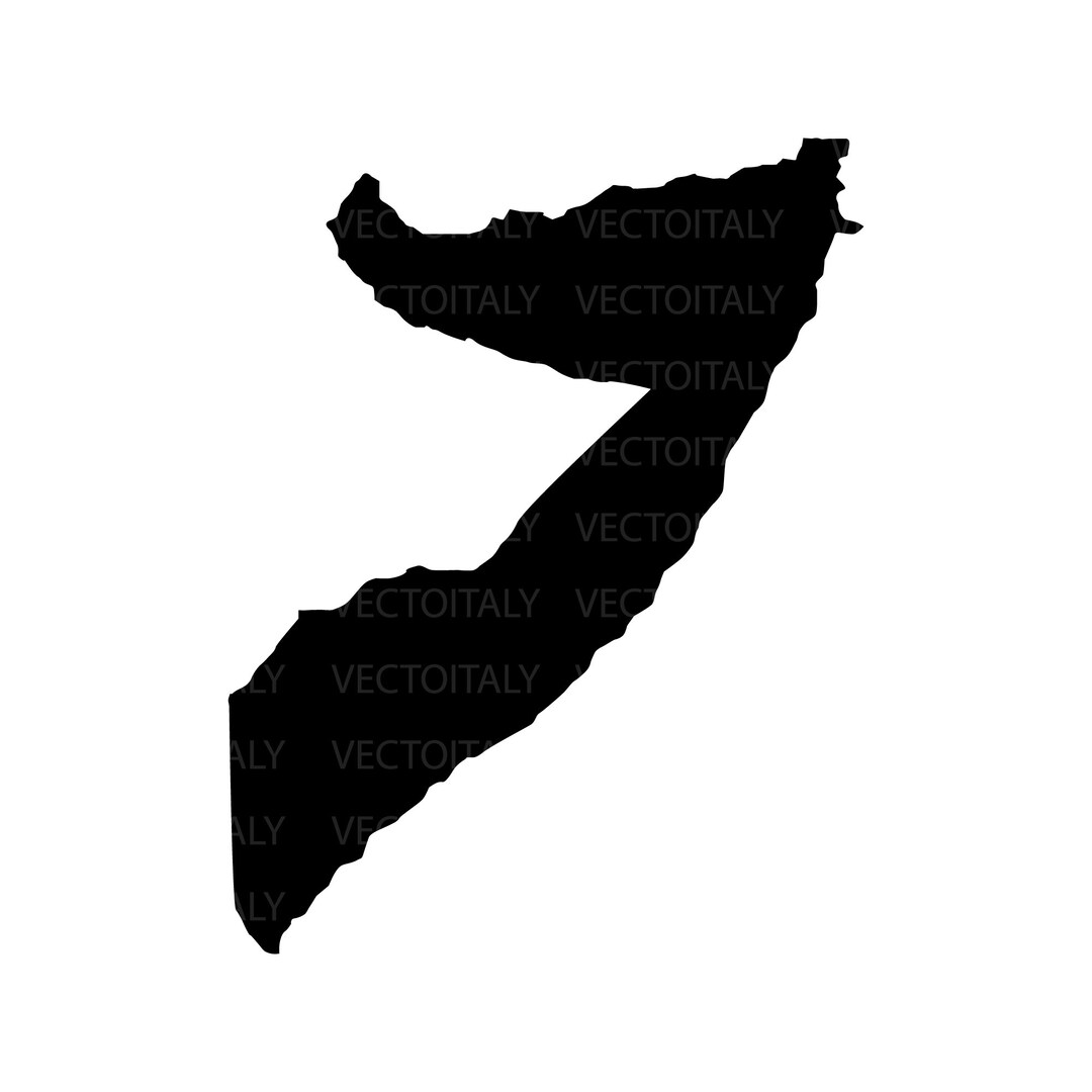 Somalia Map SVG, Somali National Country Boundary Border Map, Black ...