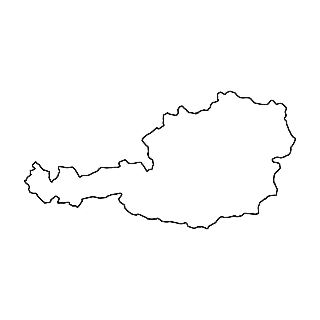 Austria Country Outline Shapes Svg Png Pdf Eps Vector Graphic Design ...