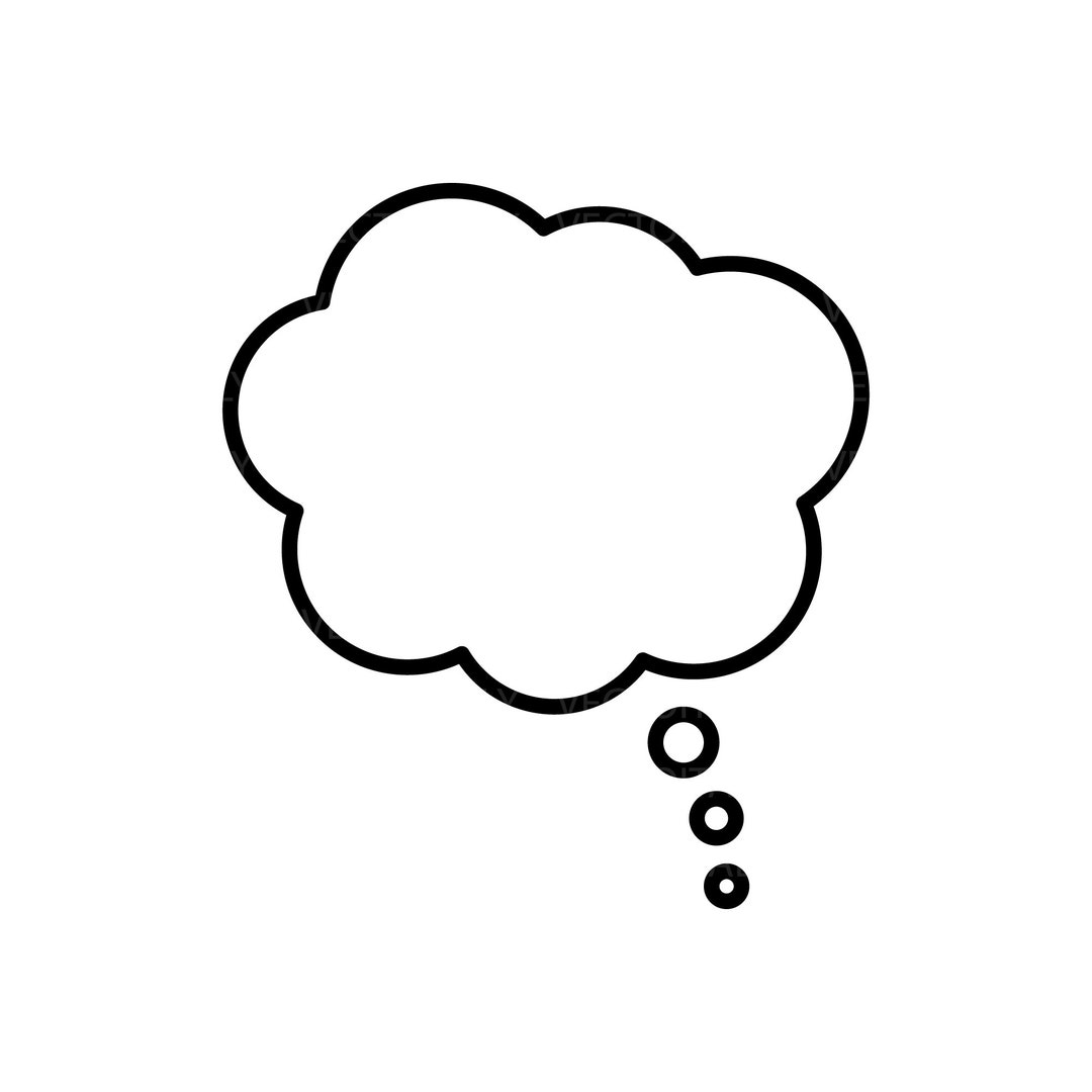 Thought Bubble Svg, Think Bubble Svg, Thinking Cloud, Cartoon, Blank ...