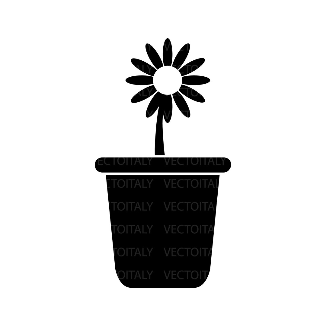 Flower Pot SVG, Flower Pot Cut File, Flower Pot Clipart, Flower Pot PDF ...
