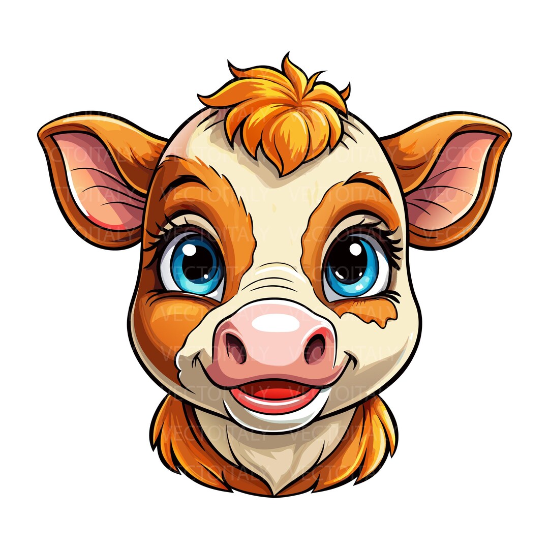 Cute Cow Face Cut Files and Clip Art, Personal and Commercial Use - Etsy