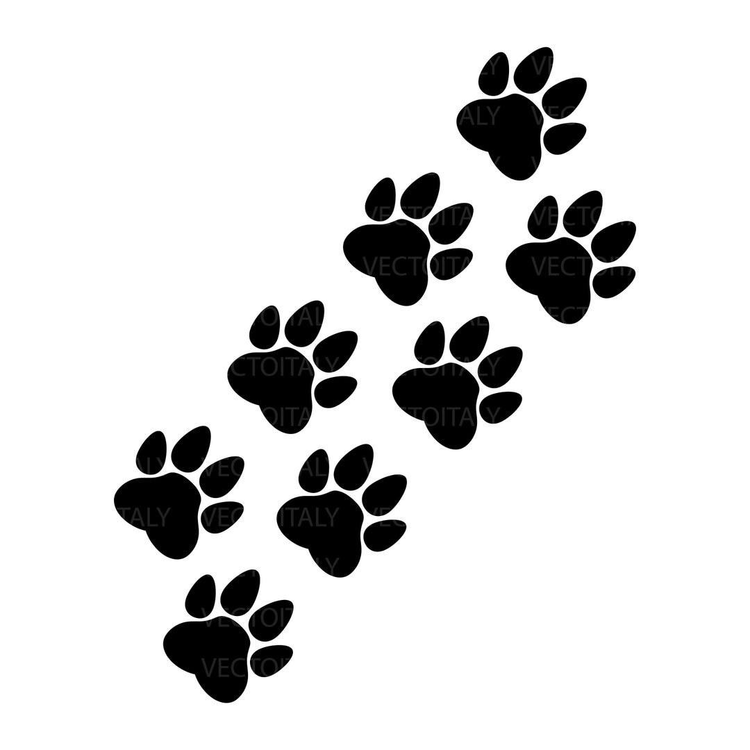 Dog Paw Prints SVG Files | Paw Print Trails Cut Files | Animal Prints ...