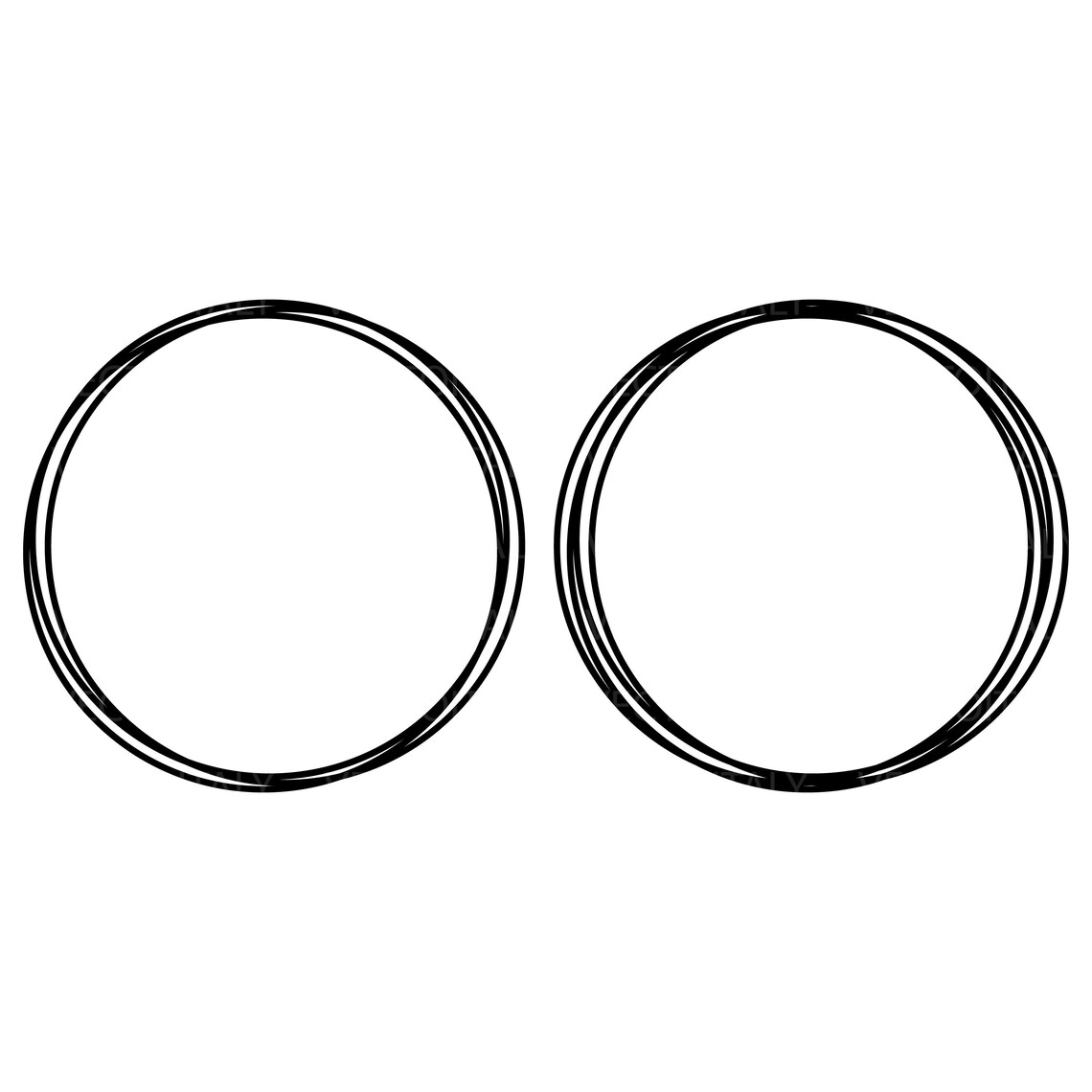 Scribble Circle Frame Svg, Double Circle Frame Svg, Circle Border ...