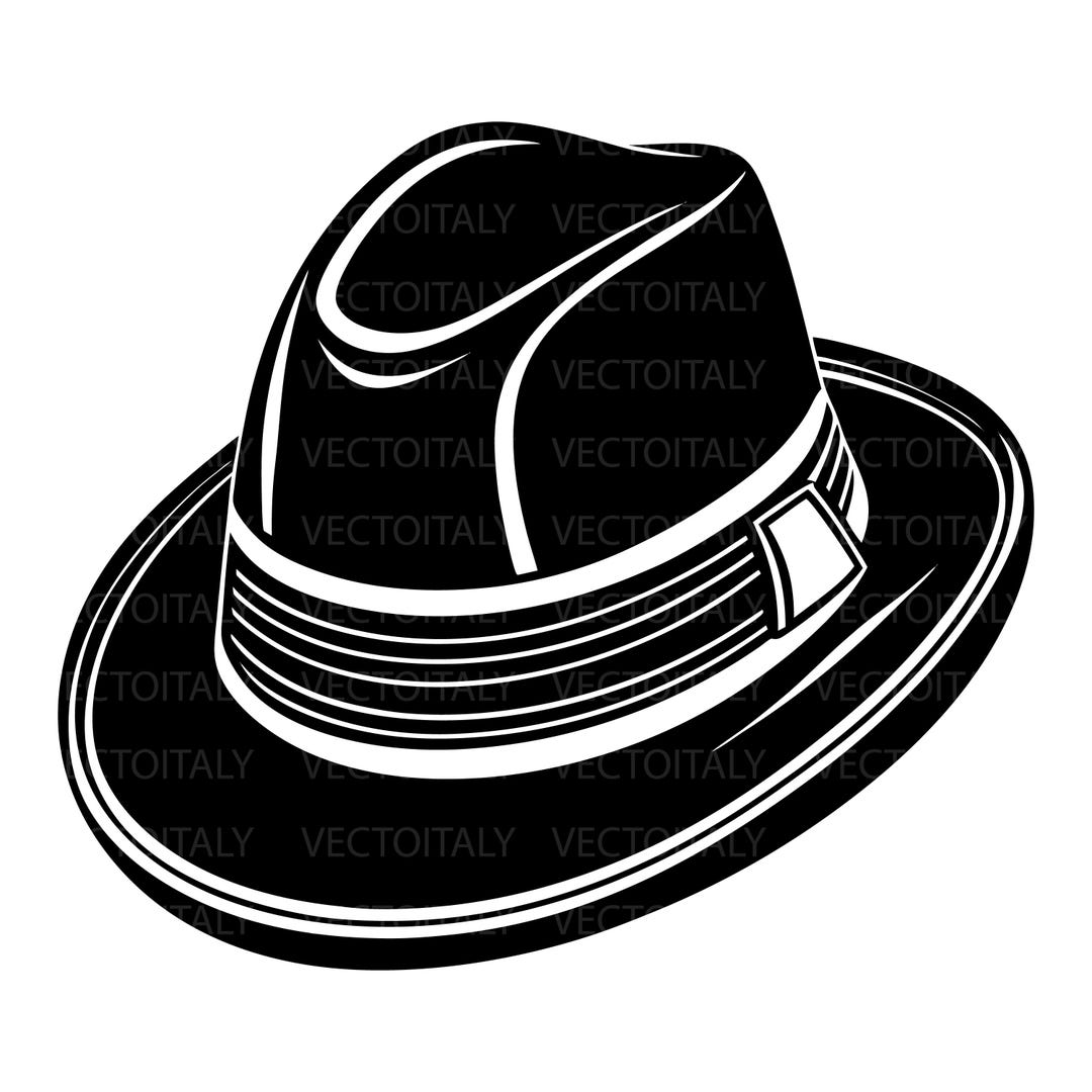Gangster Hat SVG Clip Art Cut File Silhouette Instant Digital Download ...