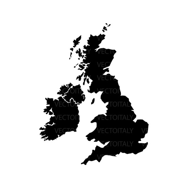 British Isle Map Svg - Etsy