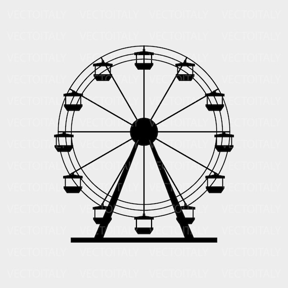 Ferris Wheel Illustrated in Vector and Available in SVG Eps - Etsy