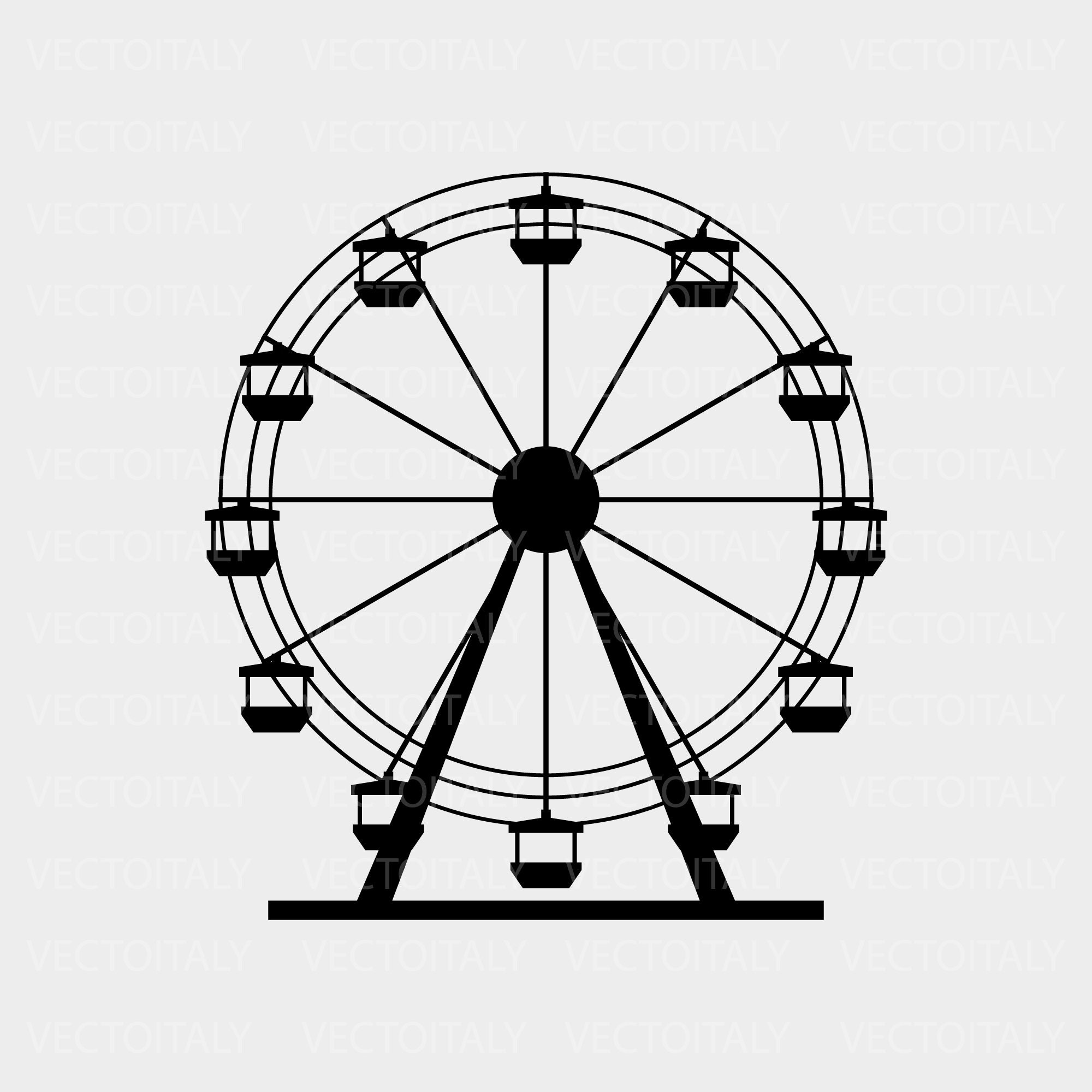 Ferris Wheel Illustrated in Vector and Available in SVG, Eps, JPG, Png ...