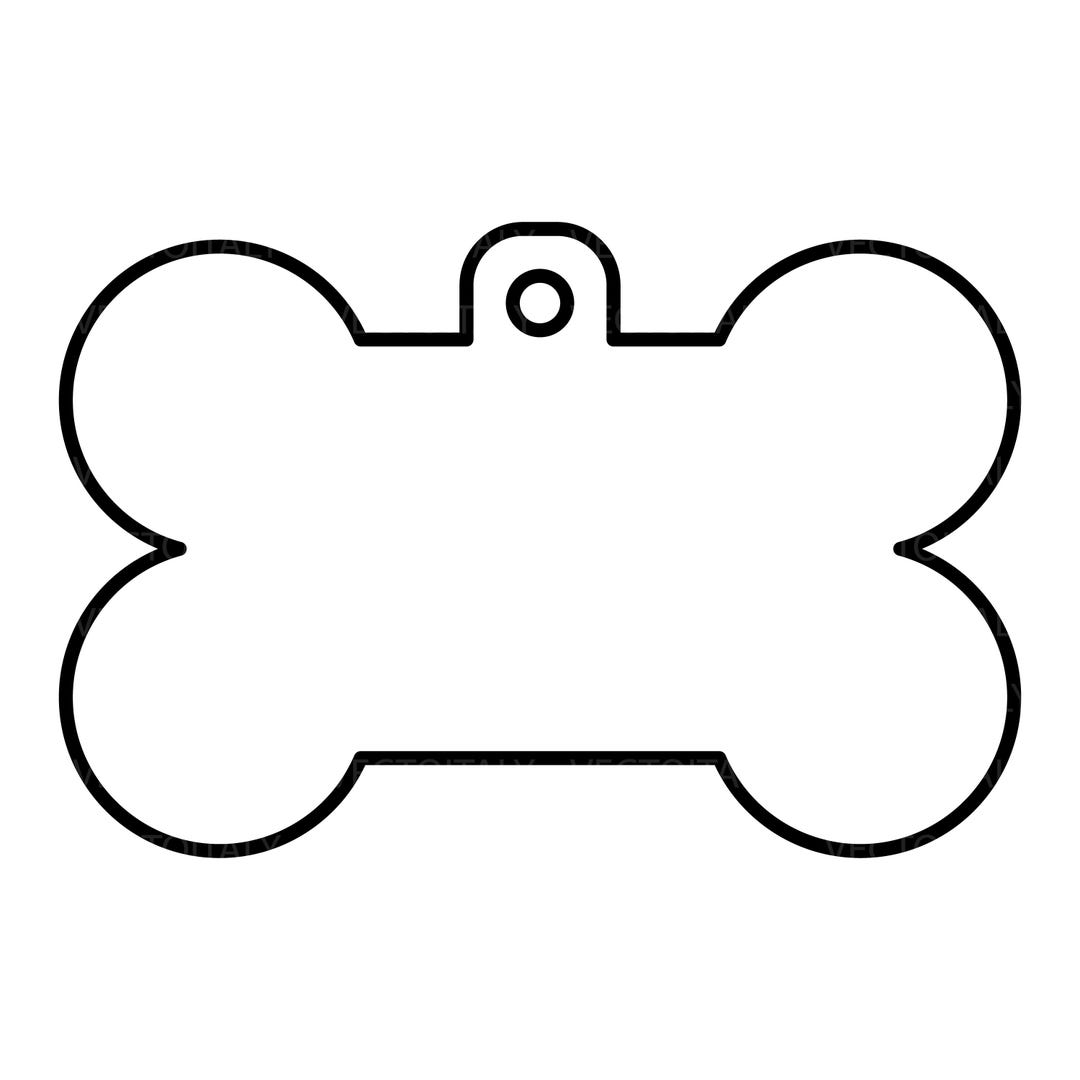 Blank Dog Bone Tag Outline Svg, Dog Tag Outline Silhouette, Dog Tag ...