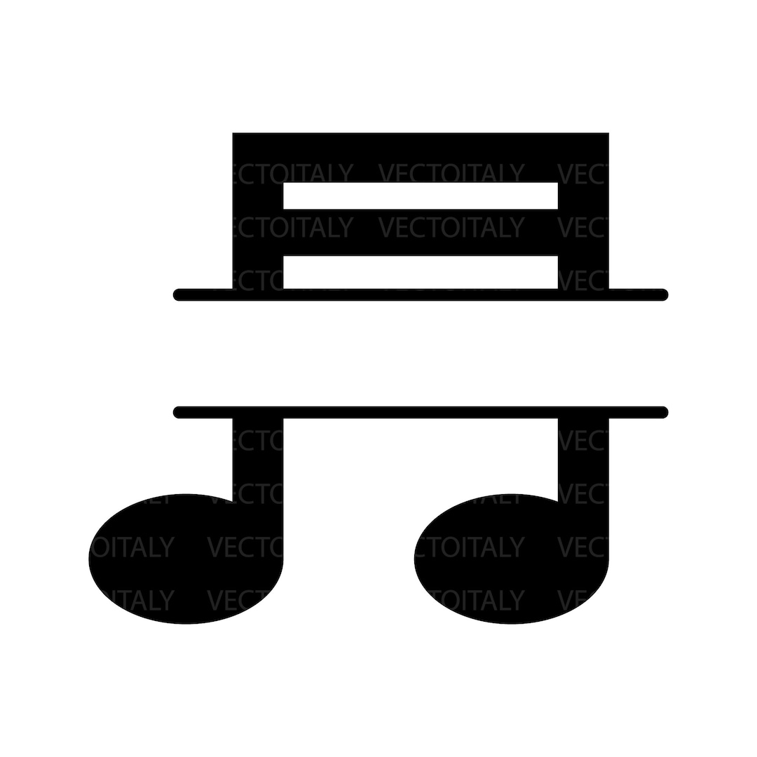 Music Notes Name Frame SVG, Music Notes SVG, Split Frame SVG, Digital ...