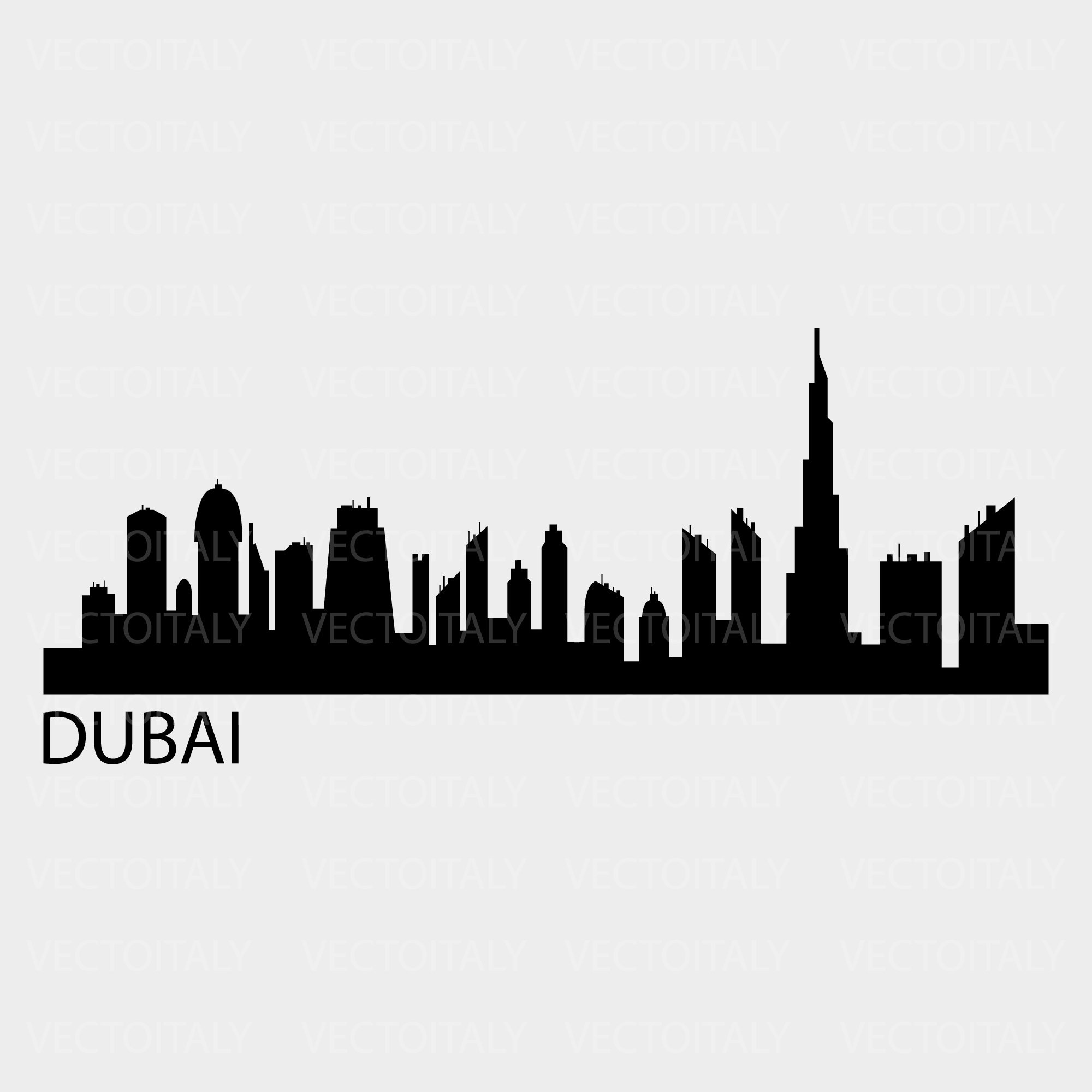 Skyline Dubai Illustrated in Vector and Available in SVG, PDF, Eps, Png ...