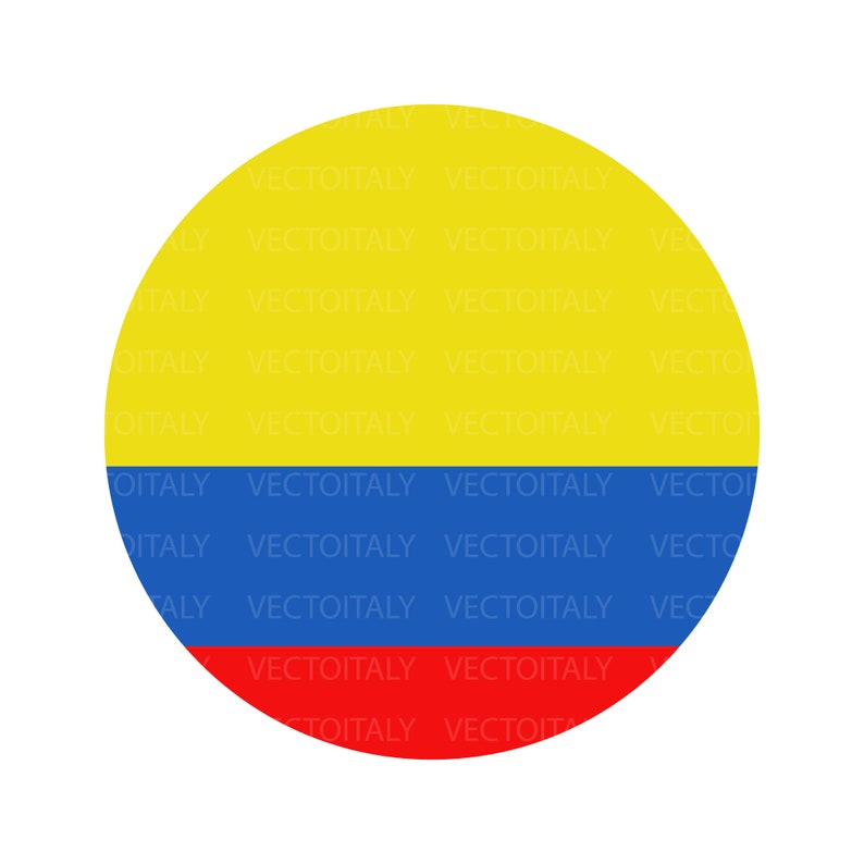 Colombia Round Flag SVG, Colombian Circular Banner, National Circle ...