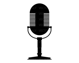 Vintage Microphone Download SVG Png Cut File, Microphone Digital ...