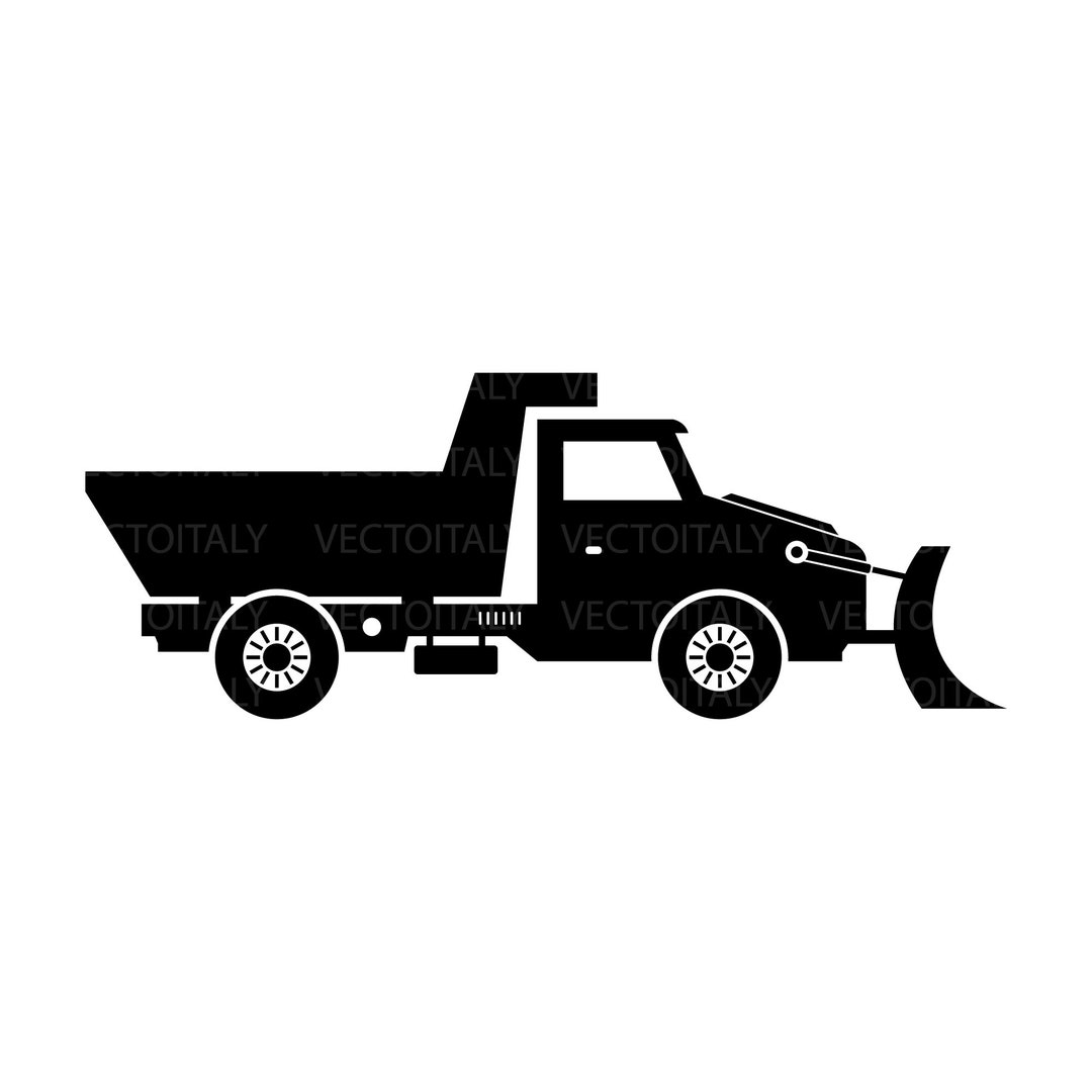Snow Plow Truck SVG, Winter SVG, Snowplow Illustration Drawing Decal ...