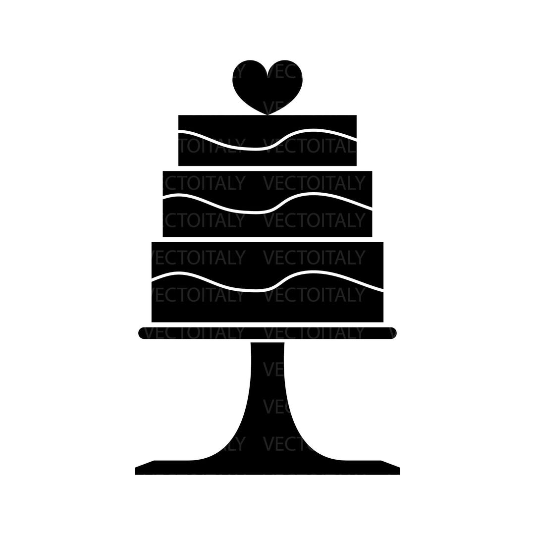 Wedding Cake Svg, Cake Svg, Cake With Heart Svg, Layer Wedding Cake Svg ...