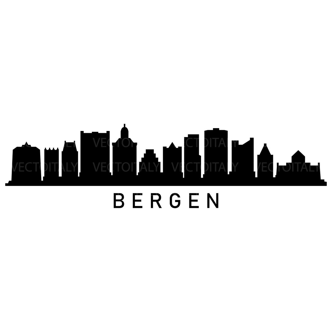 Skyline Bergen Illustrated in Vector and Available in SVG, PDF, Eps ...
