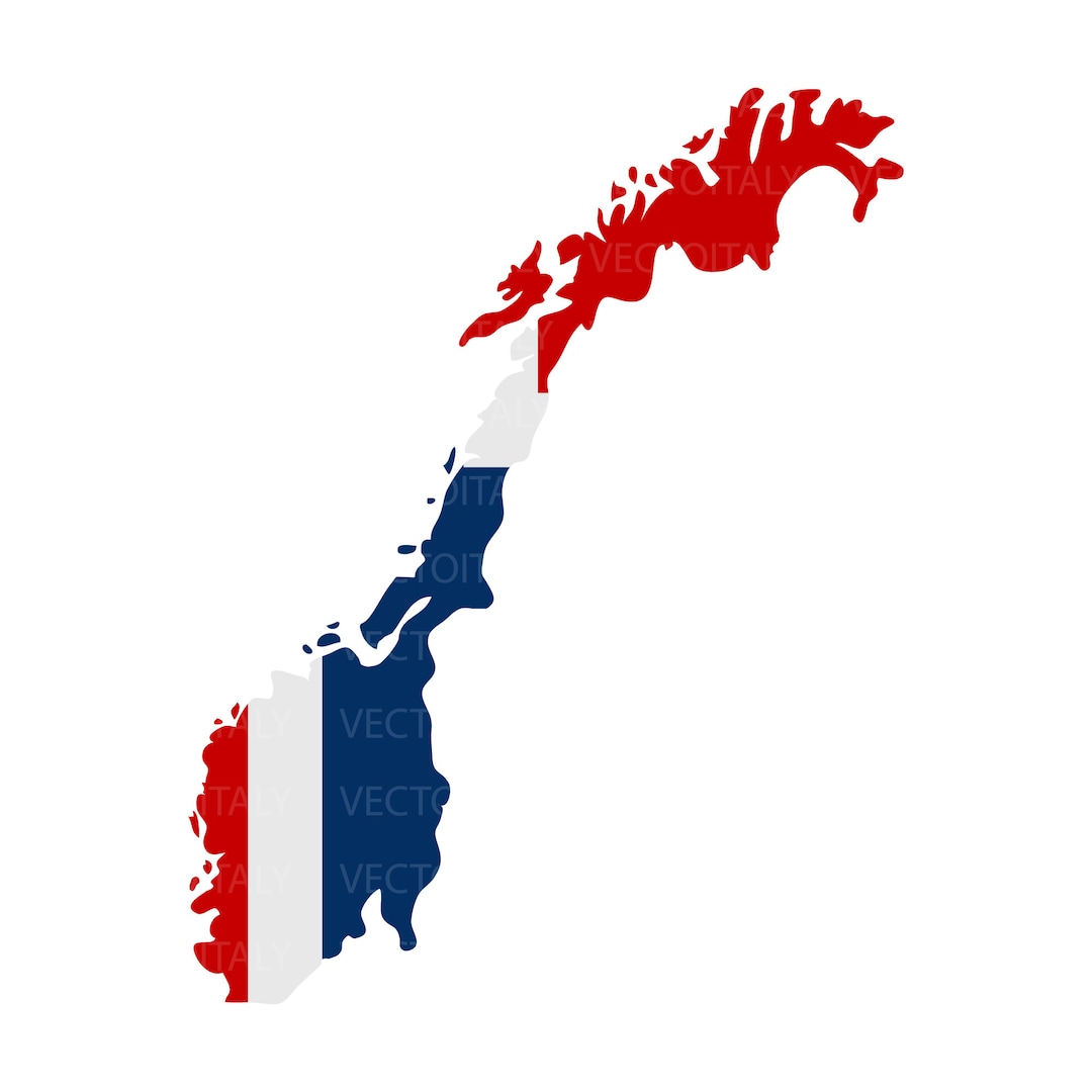 Norway Map Flag SVG Norwegian Cricut Cut File, Country Nation ...