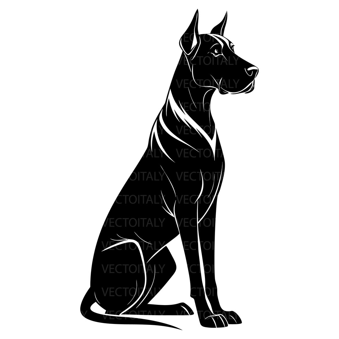 Sitting Great Dane SVG, Great Dane Svg, Dog Svg, Great Dane Pdf, Great ...