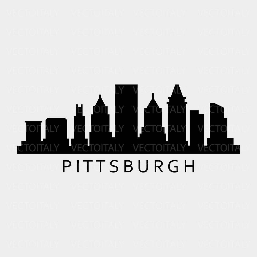Skyline Pittsburgh Illustrated in Vector and Available in SVG, Eps and ...