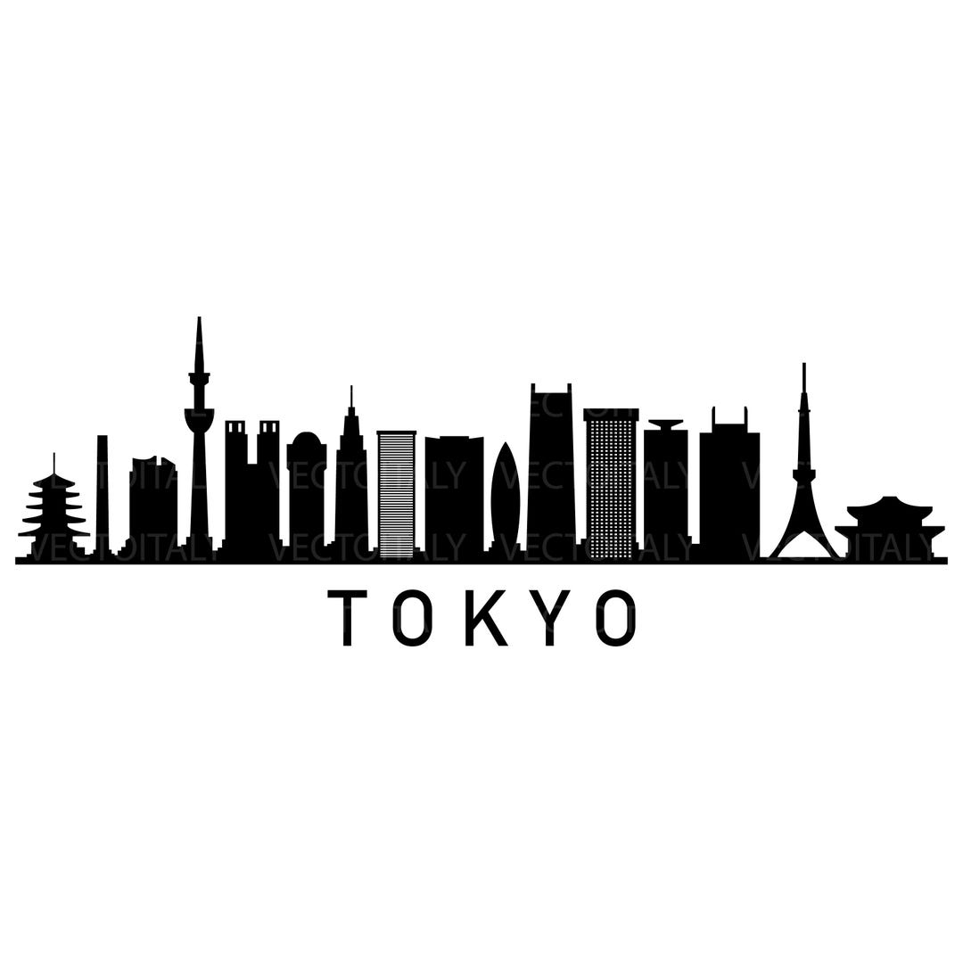 Tokyo City Skyline Clipart-vector Clip Art Graphics-digital Download ...