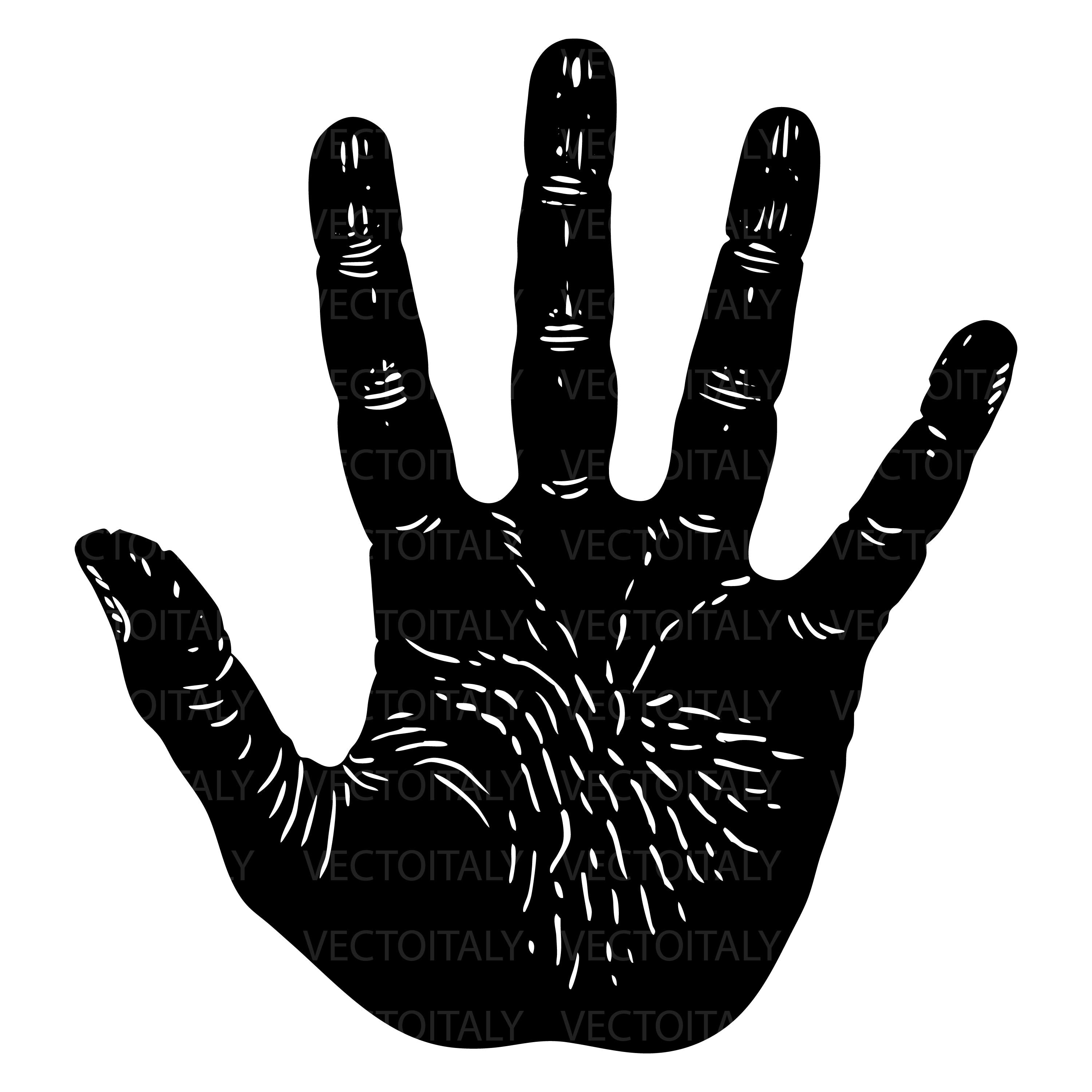 Handprint SVG, Handprint PNG, Vector Cut File, Transparent Background ...